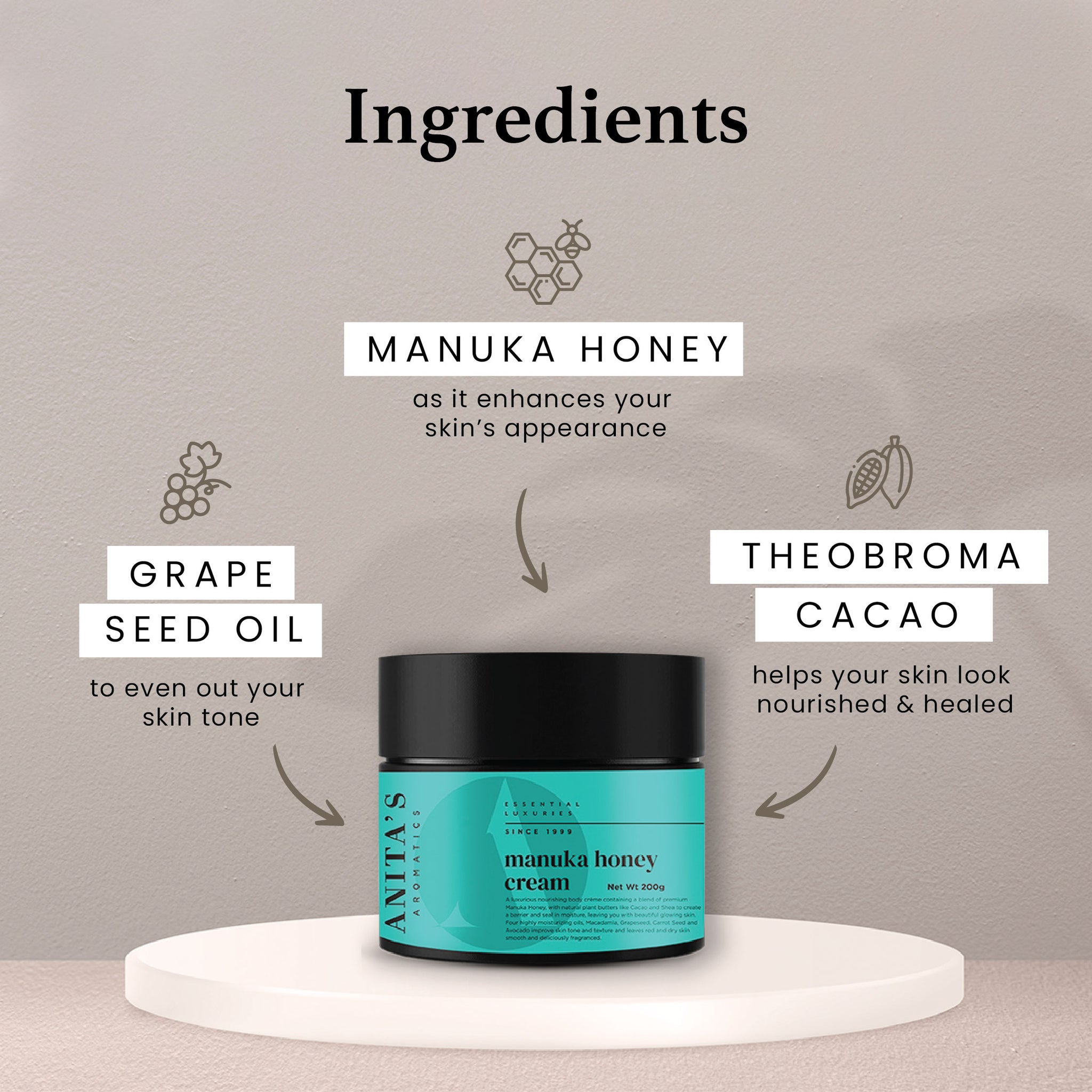 Manuka Honey Cream | Body Spa | Anita's Aromatics